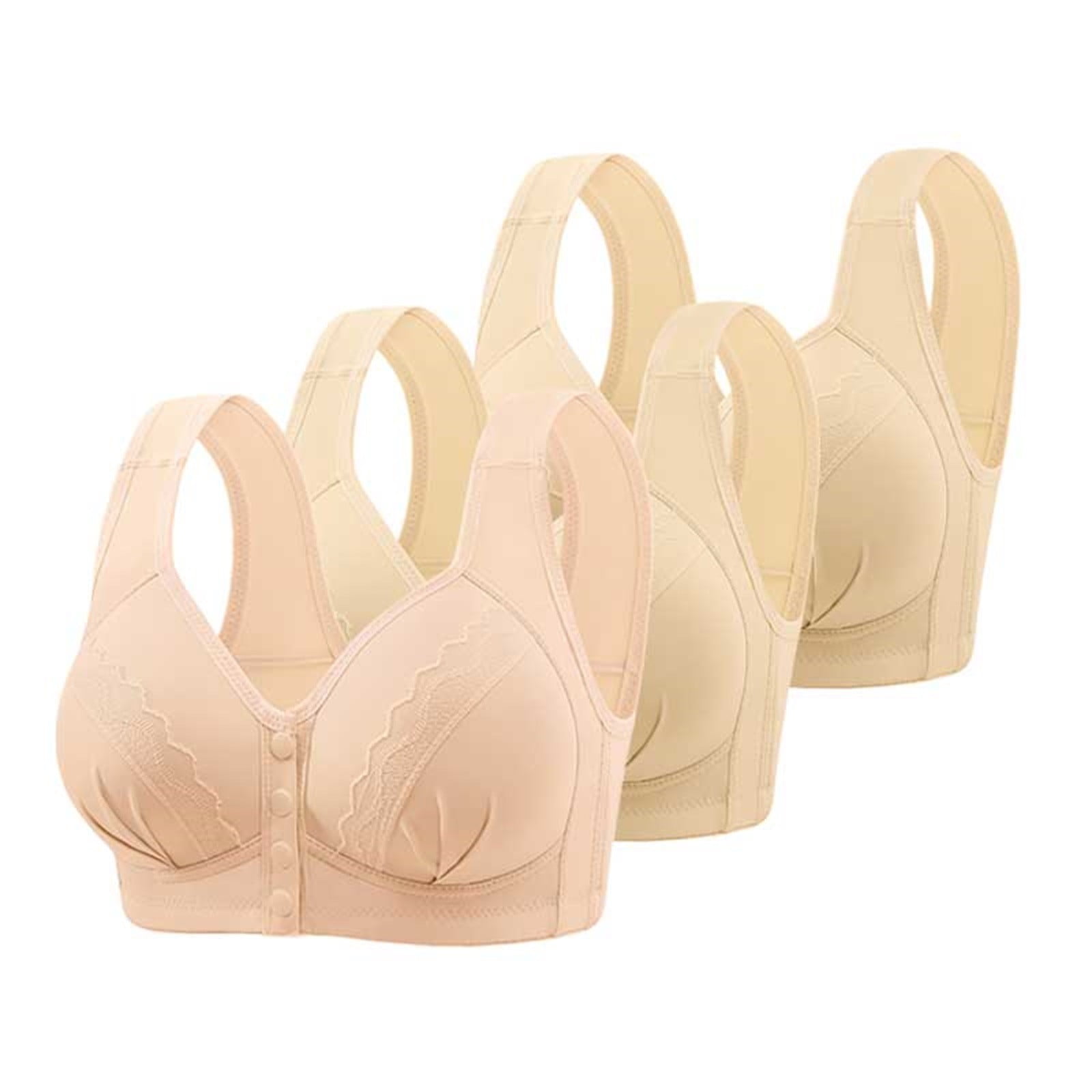 ZHENHONG Glamorette Snap Front Bra Older Women Snap Front Bra Lace ...