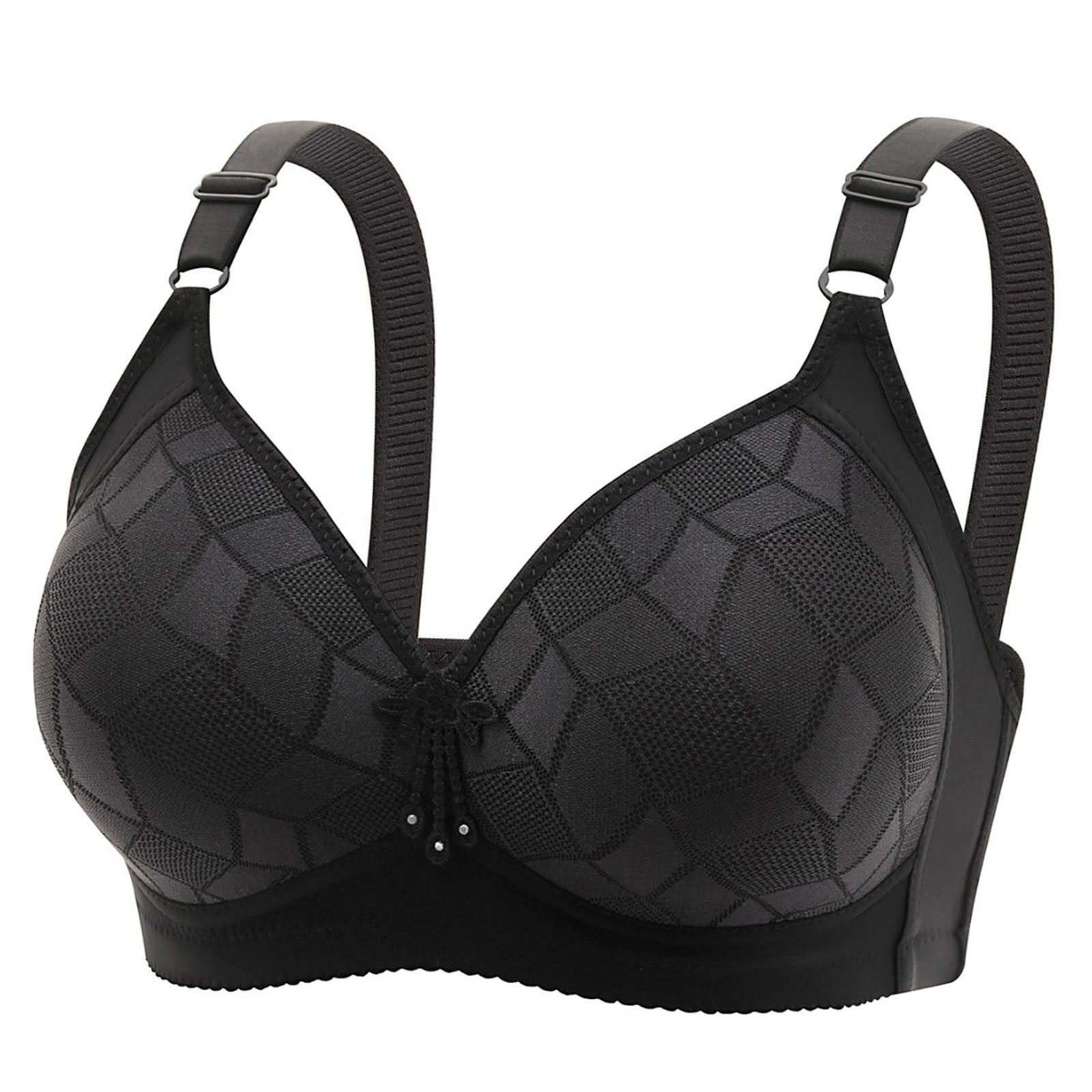 ZHENHONG Large Size Lingerie Female Fixed Double Straps Back Three Of ...