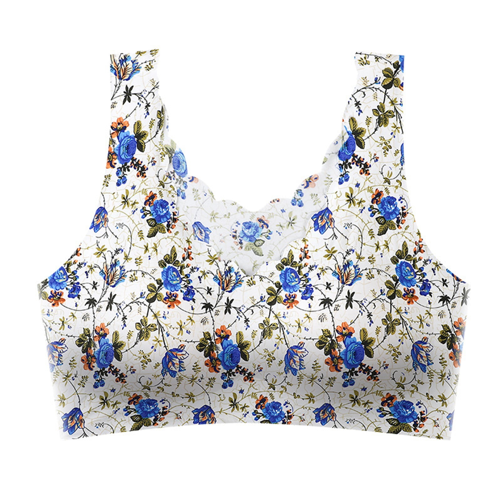 ZHENHONG Large Size Non Marking Ice Silk Back Wrap Bra Underwear Female ...