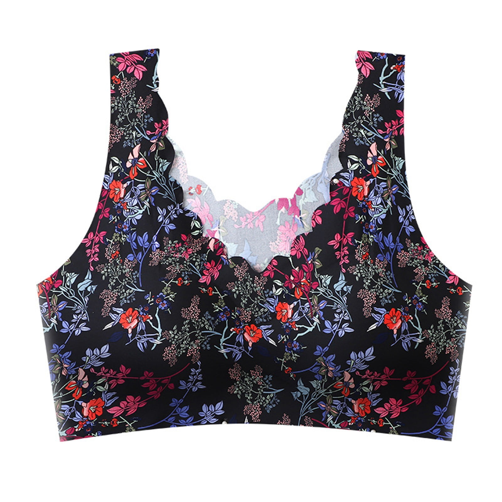 ZHENHONG Large Size Non Marking Ice Silk Back Wrap Bra Underwear Female ...