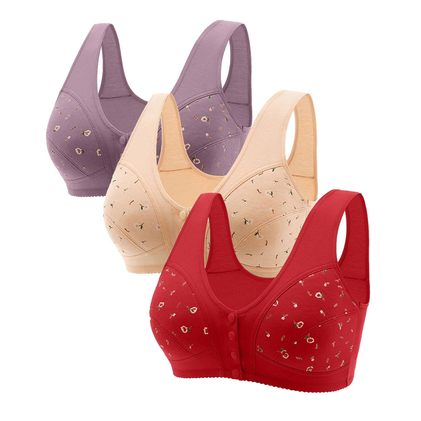 ZHENHONG Pack Of 3 Comfortable Daisy Bra for Seniors 2024 New ...