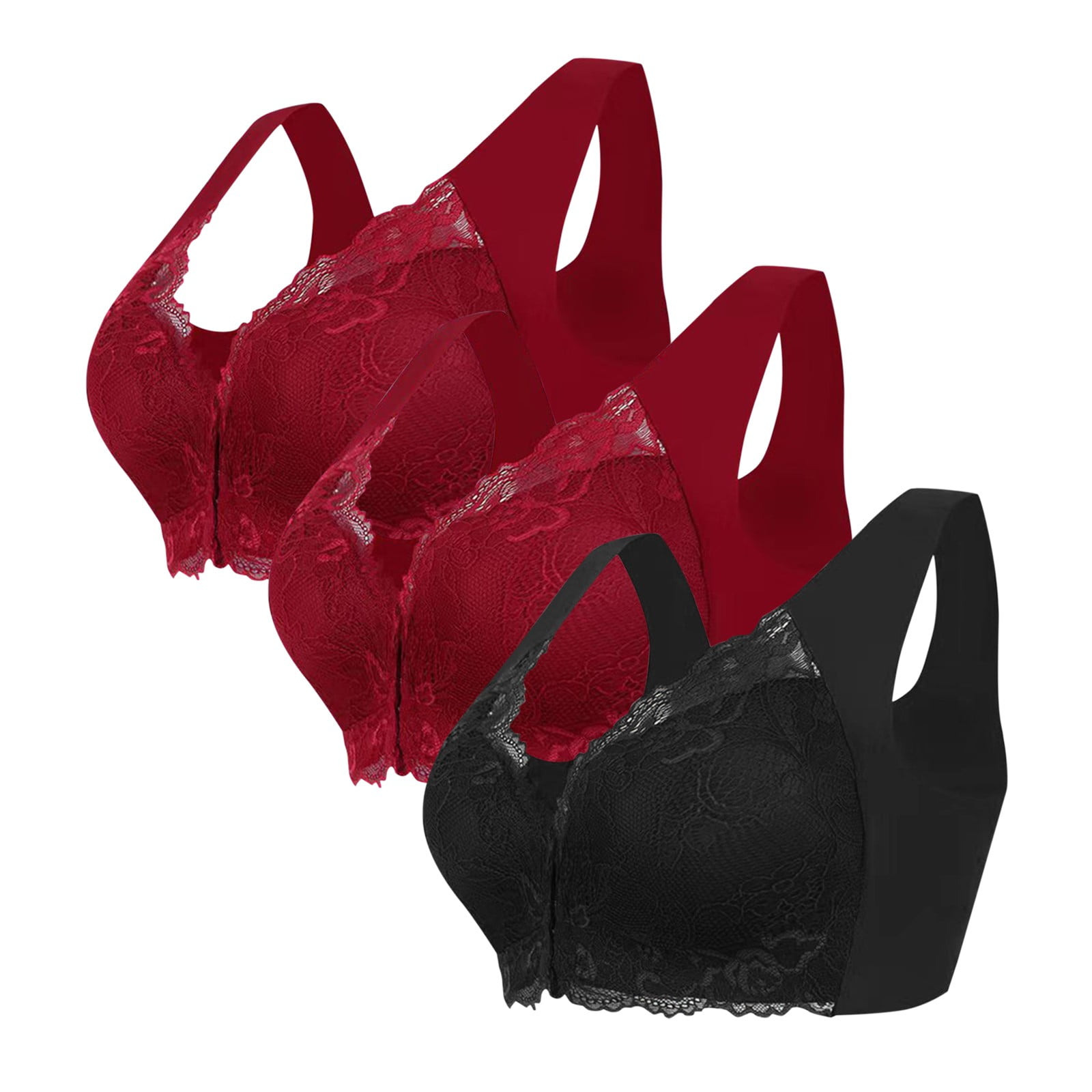 ZHENHONG Thin Laceless Ring Comfortable Underwear Large Size Brater Buckle Female Bra Deep V ...