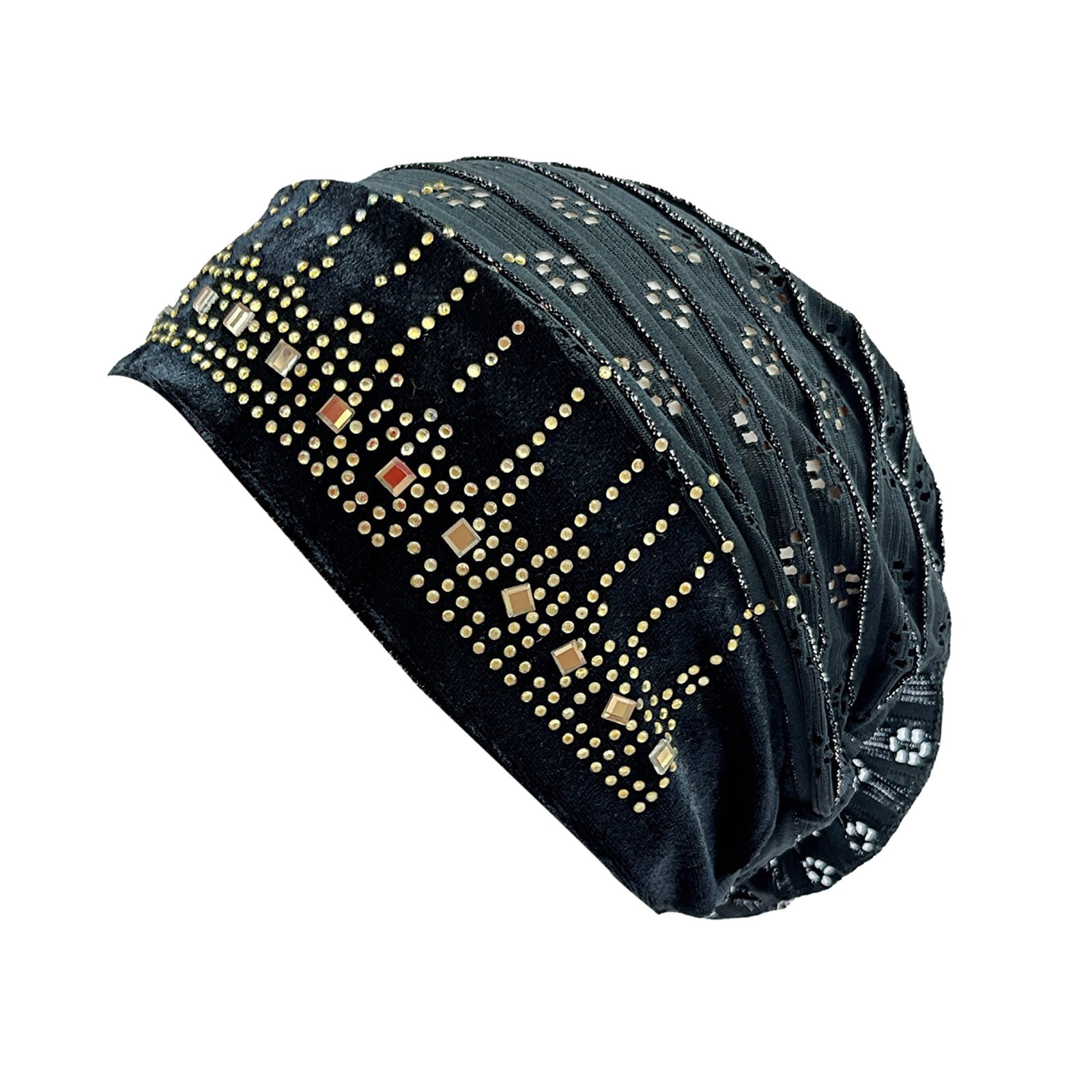 ZHENHONG Turbans for Women Womens Fashionable Retro Hot Diamond Graphic ...