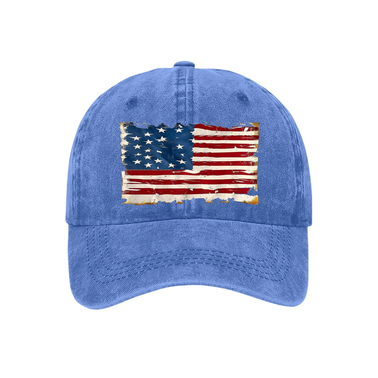 ZHENHONG Womens Baseball Caps Vintage Striped Brethable Sun Hat Cozy American Flag Graphic Visor ...