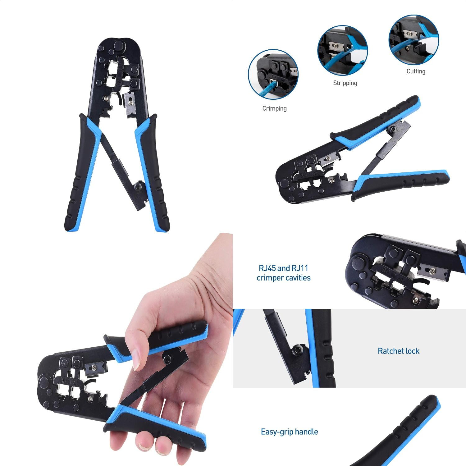 ZHENJUNW High Quality Professional Modular RJ45 Crimp Tool for Fast and ...