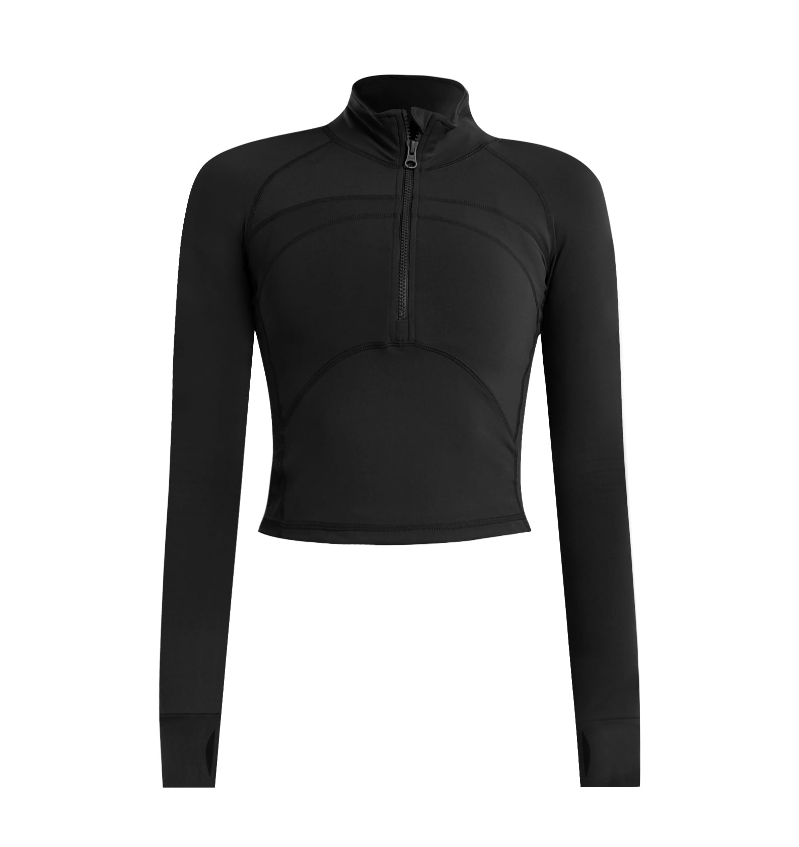 ZHENWEI Women's 1/2 Zip Up Lightweight Workout Athletic Crop Jacket ...