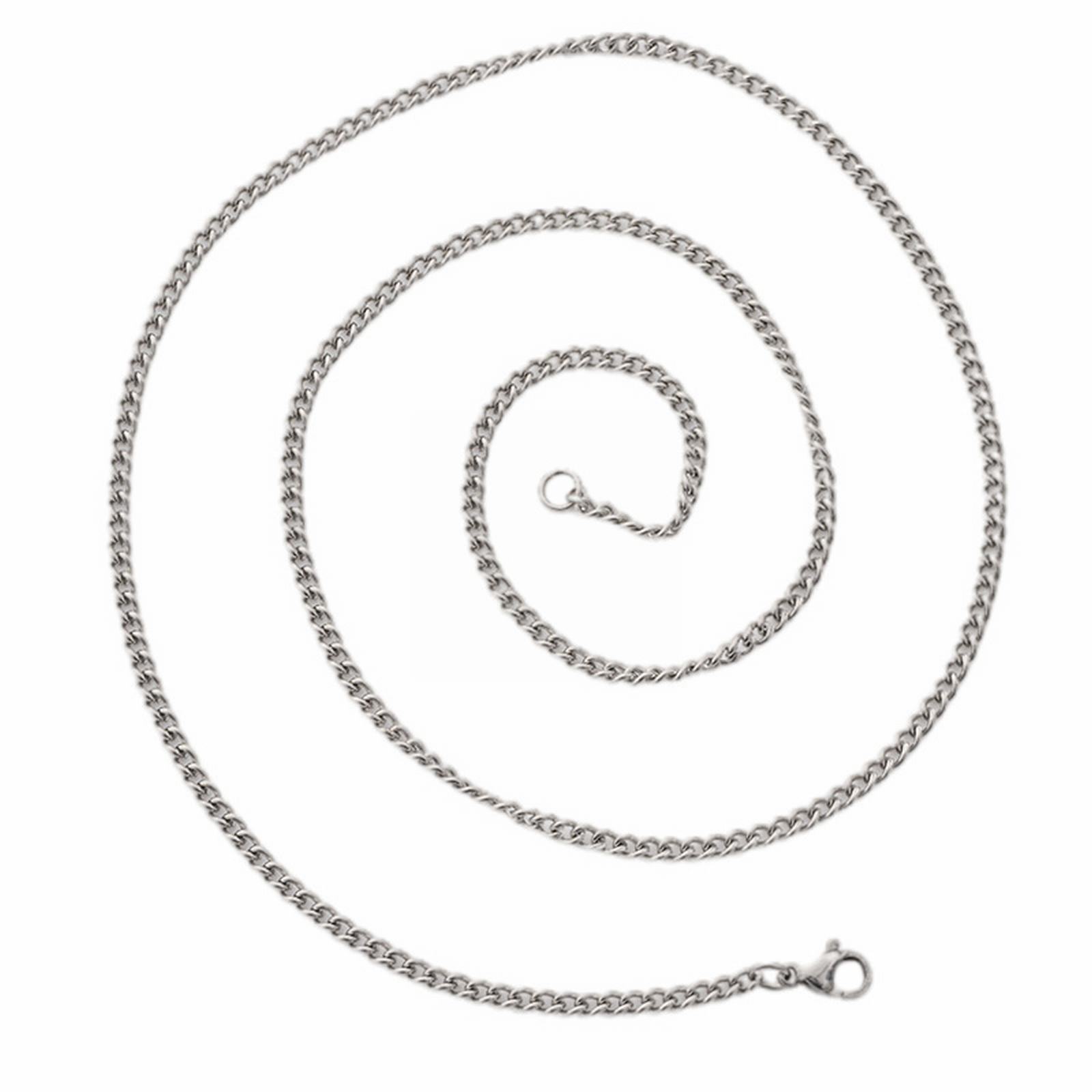 ZHENYANGli 24 Inch Metal Necklace Men's Simple Titanium Steel Chain ...