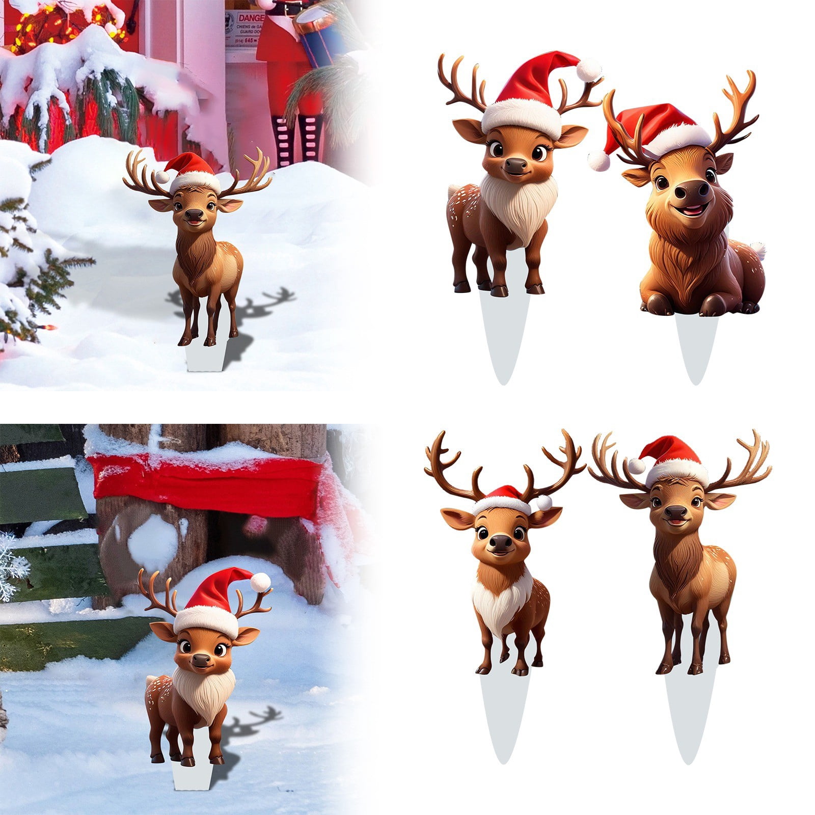 Shelves For Desk Santa Claus Snowman Reindeer And Tree Characters ...