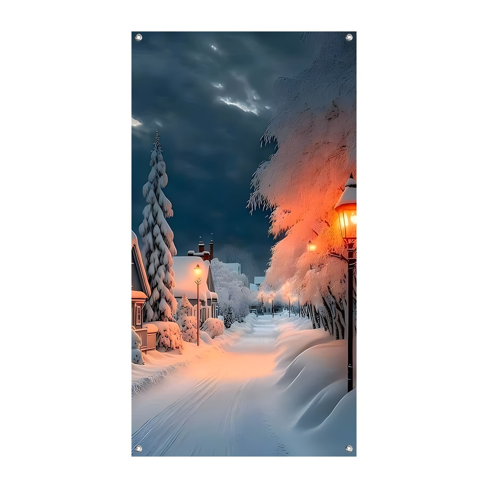 ZHENYANGli 90x200cm Winter Snow View Door Frame Snow View Background ...