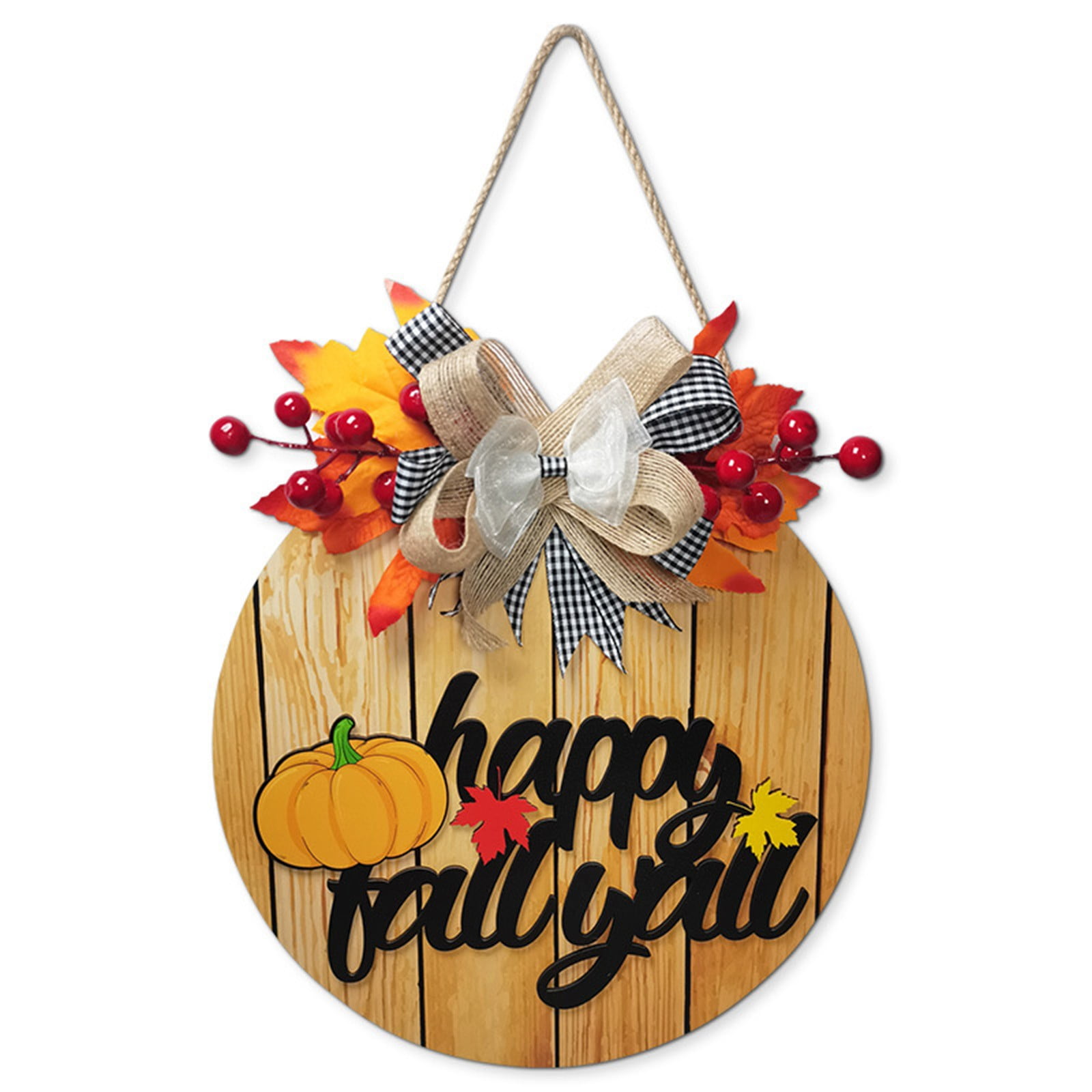 ZHENYANGli Autumn Floral Welcome Sign with Grateful Thanksgiving Wooden ...