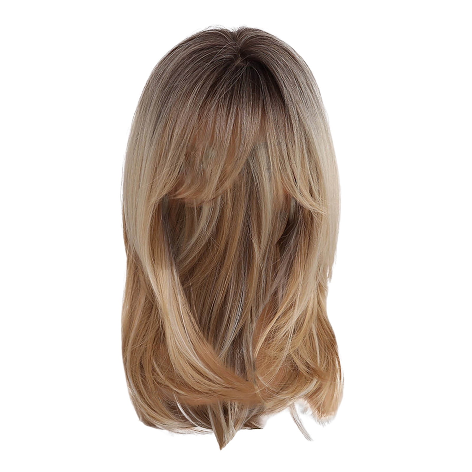 ZHENYANGli Brown Mixed Natural Blonde Wavy Synthetic Hair Wigs with for ...