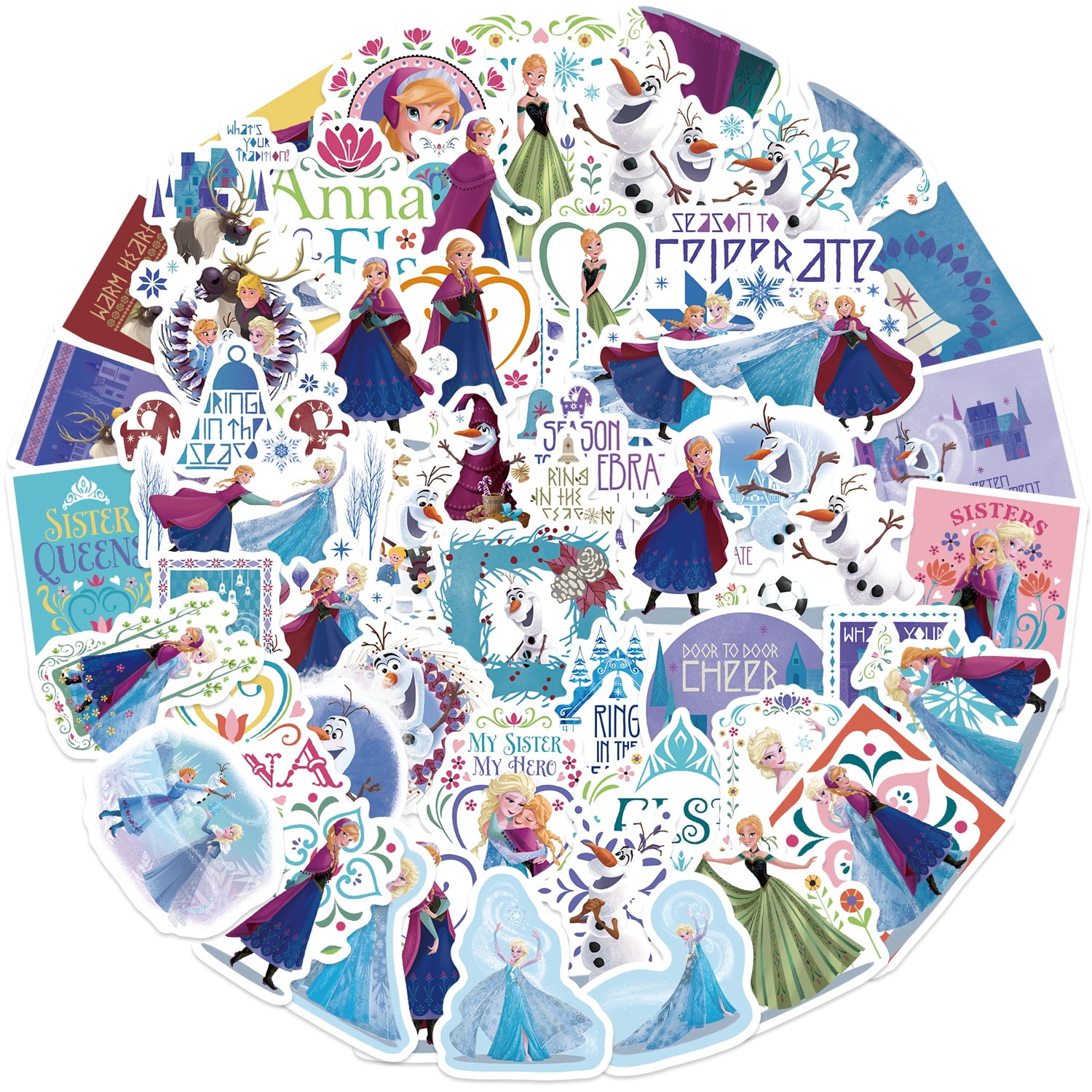 ZHGRENJIE 50Pcs Kids Frozen Stickers Pack Cute Cartoon Characters ...
