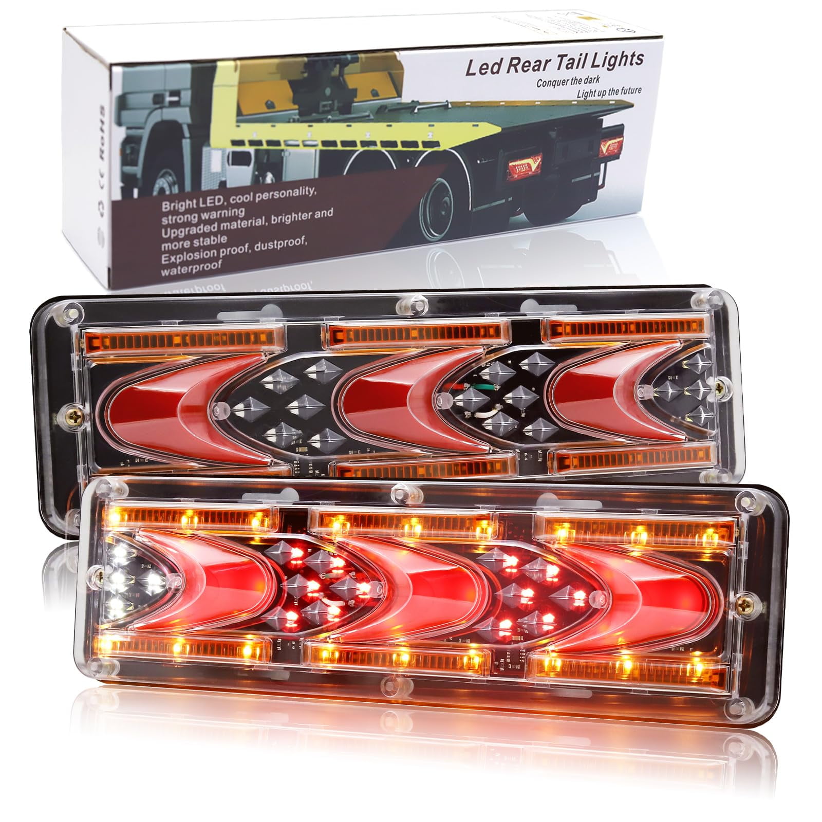 ZHHXYanh LED Truck Tail YPF5 Lights Truck Brake Light 24V Truck ...