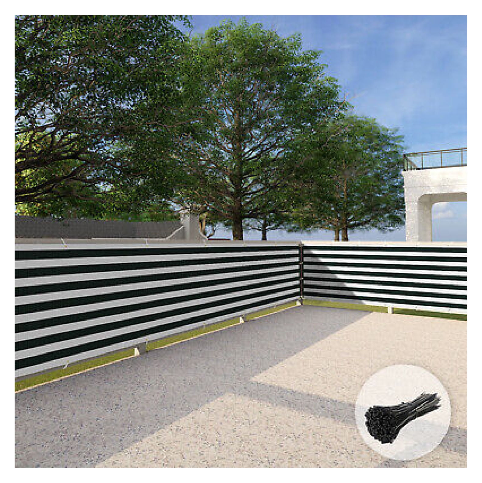 ZHI-22 35" 3' tall Balcony Fence Windscreen Privacy Screen Garden Pool ...