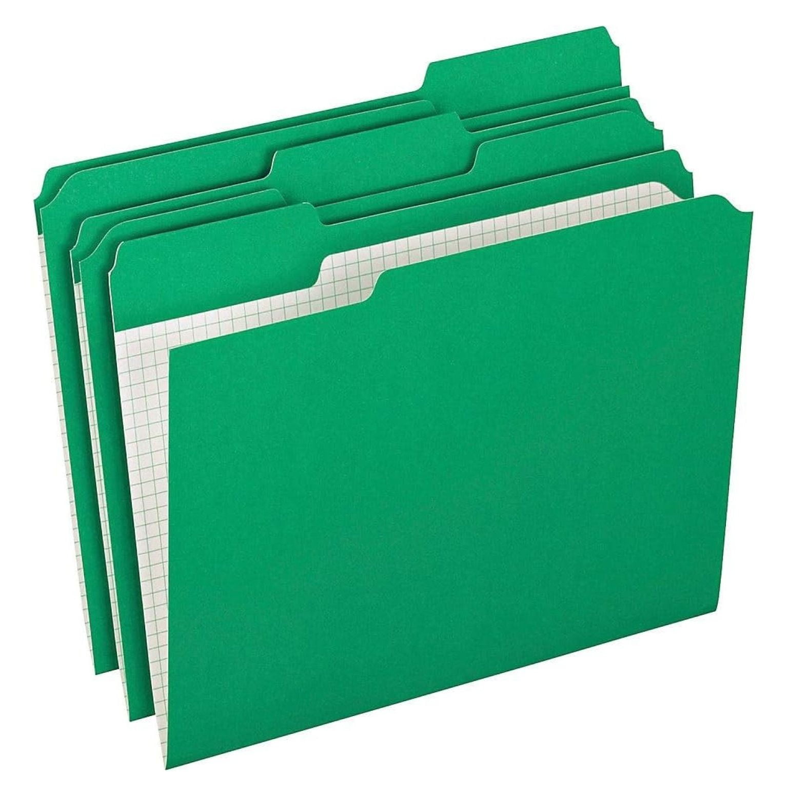 ZHI-22 Color File Folders with Interior Grid, Letter Size, Bright Green ...