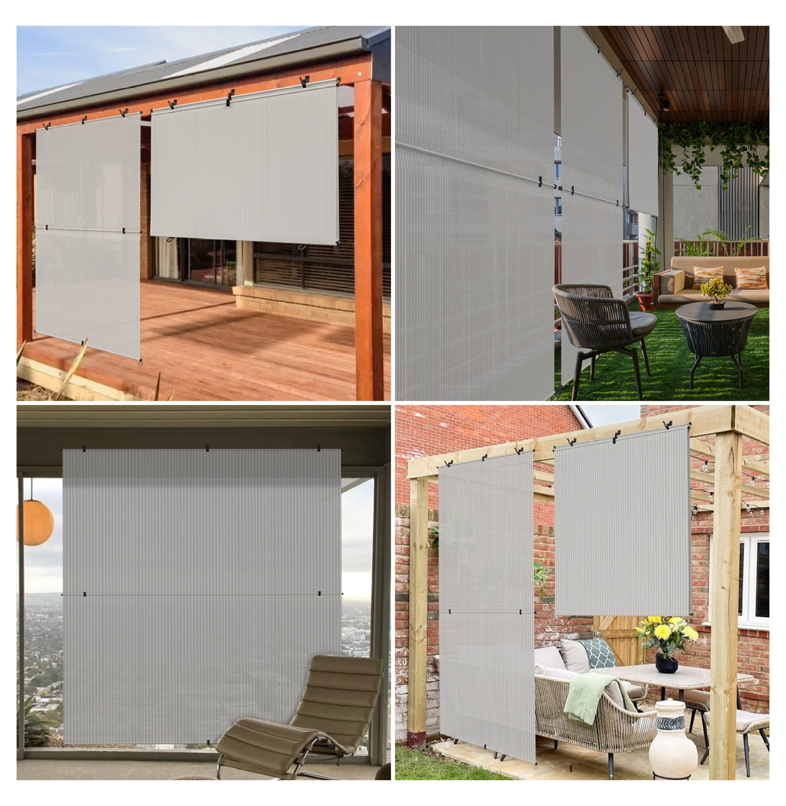 ZHI-22 Foldable Shade Sail Blind Screen Safety Outdoor Deck Gazebo Porch gray - Walmart.com