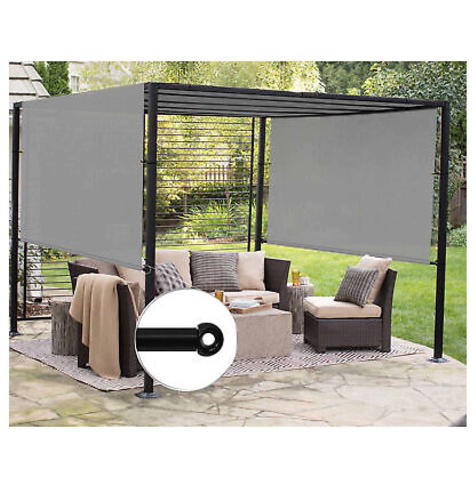 ZHI-22 Universal Replacement Pergola Shade Cover Canopy w/ Rod Pocket 3 ...