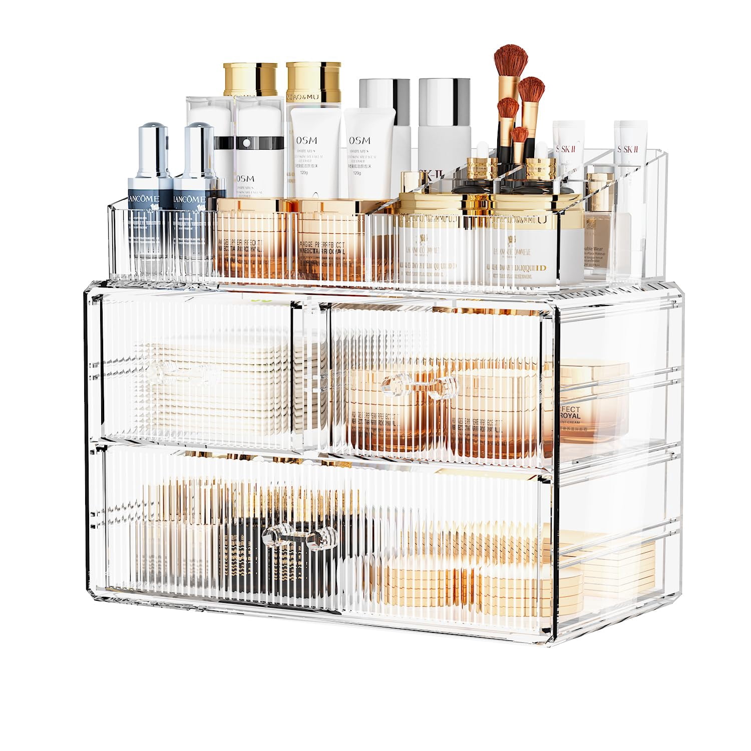 ZHIAI Stackable Cosmetic Organizer, TSF6 Acrylic Cosmetic Organizer for ...