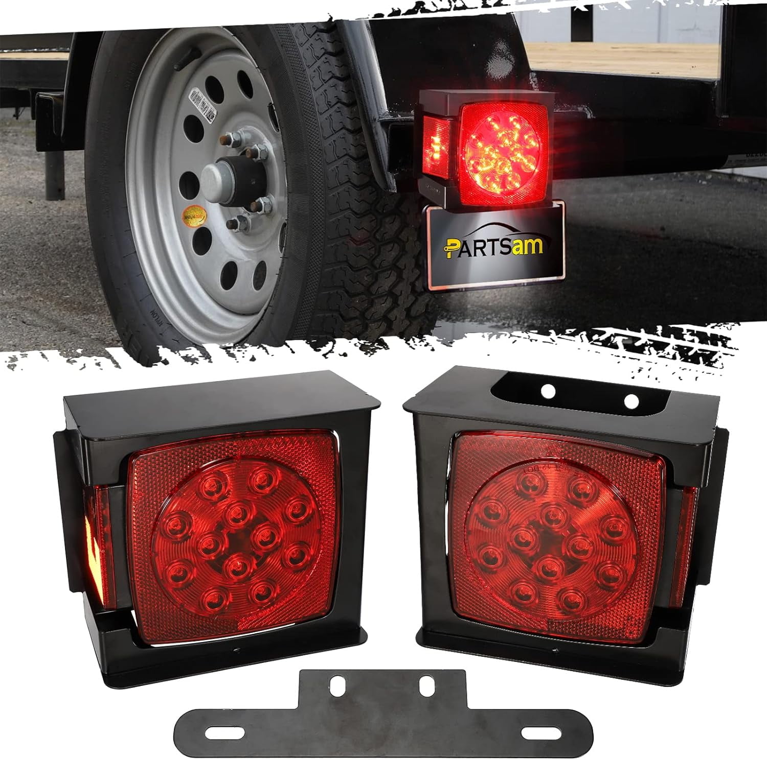 ZHIBO 2-Pack Waterproof Square LED Trailer Light Kit, IP68, DOT ...