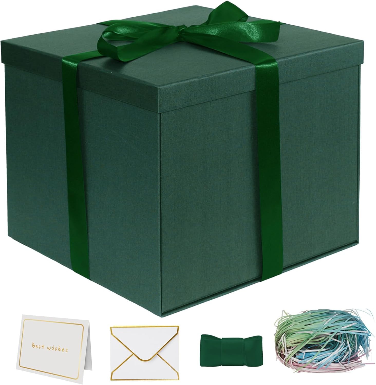 ZHIBO Large Gift Box, Green Present Packaging for Seasonal Celebrations ...