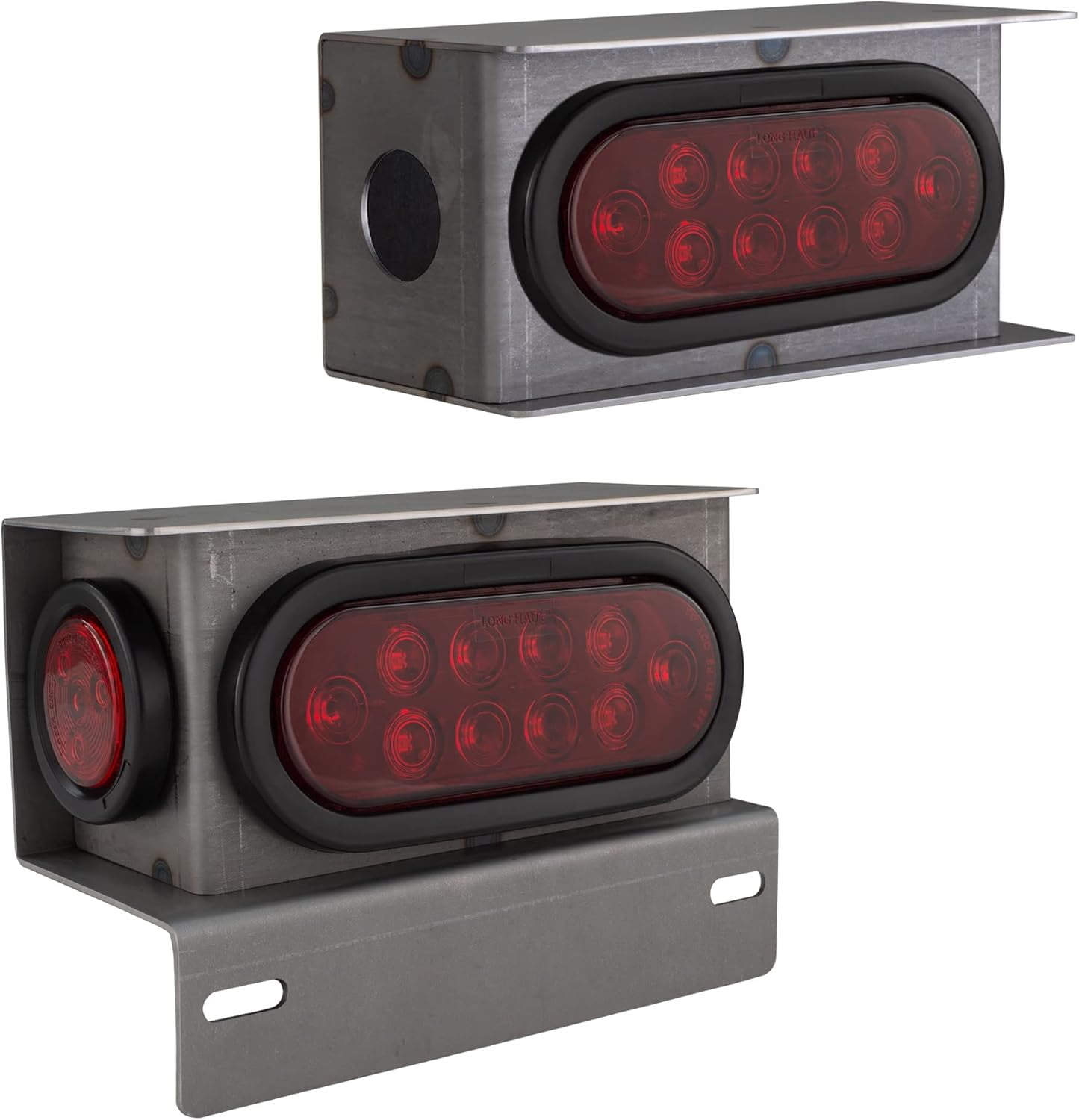 ZHIBO Trailer Light Steel Housing Box Kit with Oval Tail Light & 2 ...
