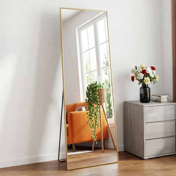 ZHICHUN 58"x19" Full Length Mirror Aluminum Alloy Frame Floor Standing ...