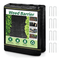 ZHICHUN Heavy Duty Weed Barrier Landscape Fabric With U Shaped Securing ...