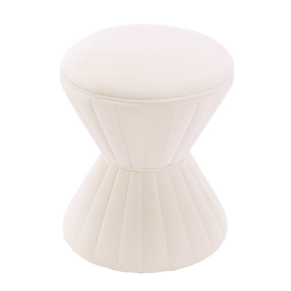 ZHICHUN Round Velvet Upholstered Ottoman Stool, Multifunctional Vanity ...
