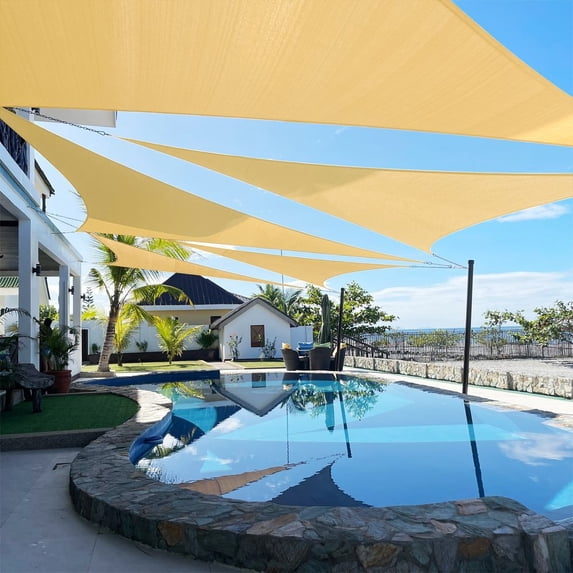 ZHICHUN Sand Triangle Sun Shade Sail 185 GSM UV Block Canopy Awning for ...