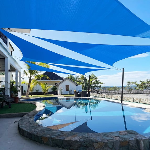 ZHICHUN Sky Blue Triangle Sun Shade Sail 185 GSM UV Block Canopy Custom ...