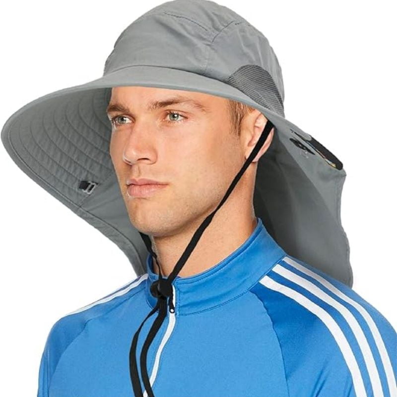 ZHICHUN UPF50 Plus Wide Brim Sun Hat With Neck Flap Unisex Outdoor Hat ...