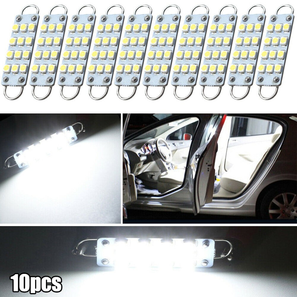 ZHIMAO 10 Pcs LED 12SMD 44mm Rigid Loop Interior Map Dome Door Trunk ...