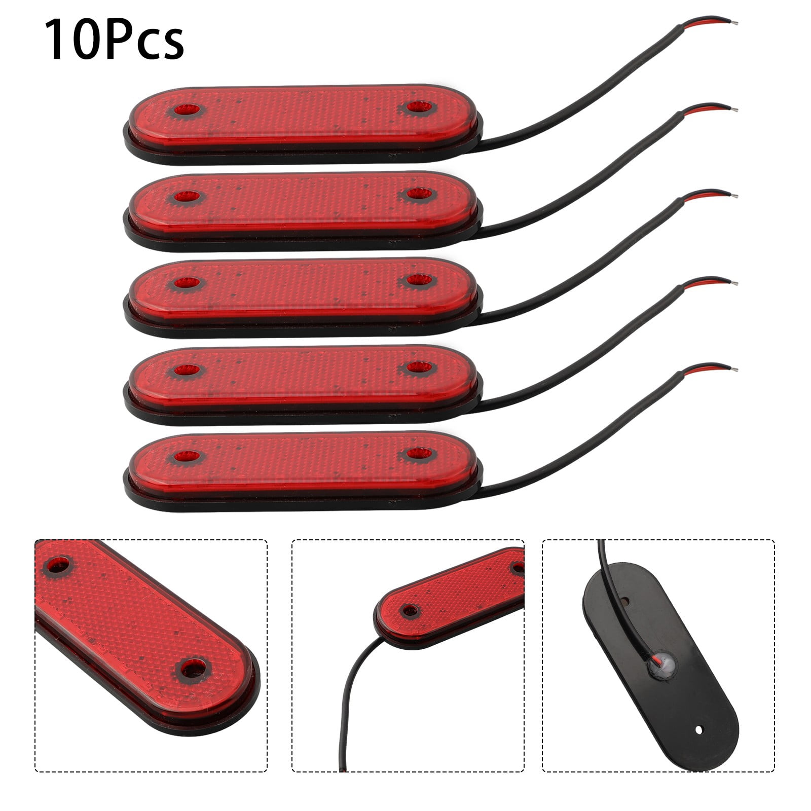 ZHIMAO 10pcs 24V Truck Side Marker Light LED Trailer Lights Reflector ...