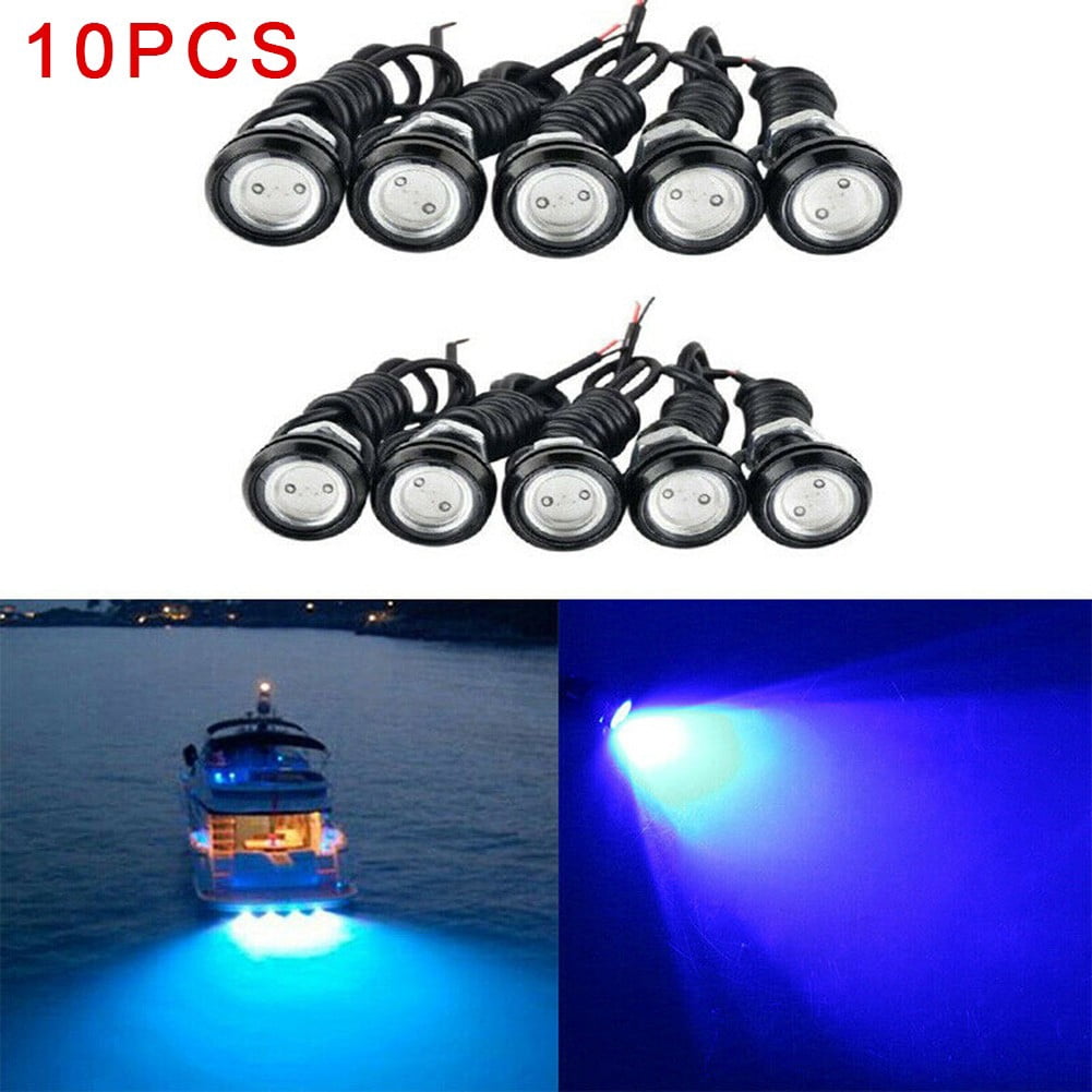 ZHIMAO 10x Boat 3W Waterproof Underwater Drain Plug Light Marine Yacht ...