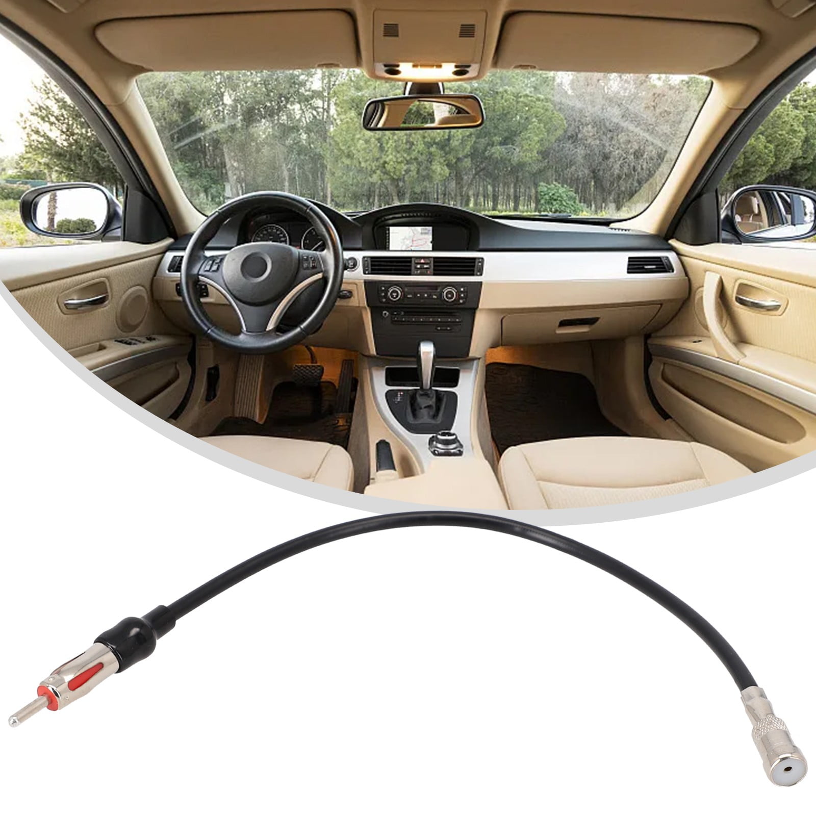 ZHIMAO 1pc Auto Radio Antenna Adapter ISO To DIN Cable For FM/AM ...