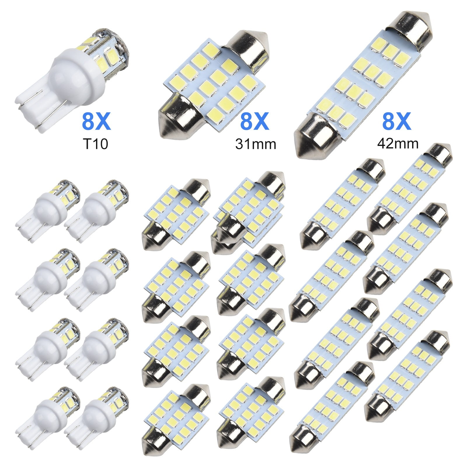 ZHIMAO 24pcs White Interior LED Lights Bright LED License Plate Lights ...