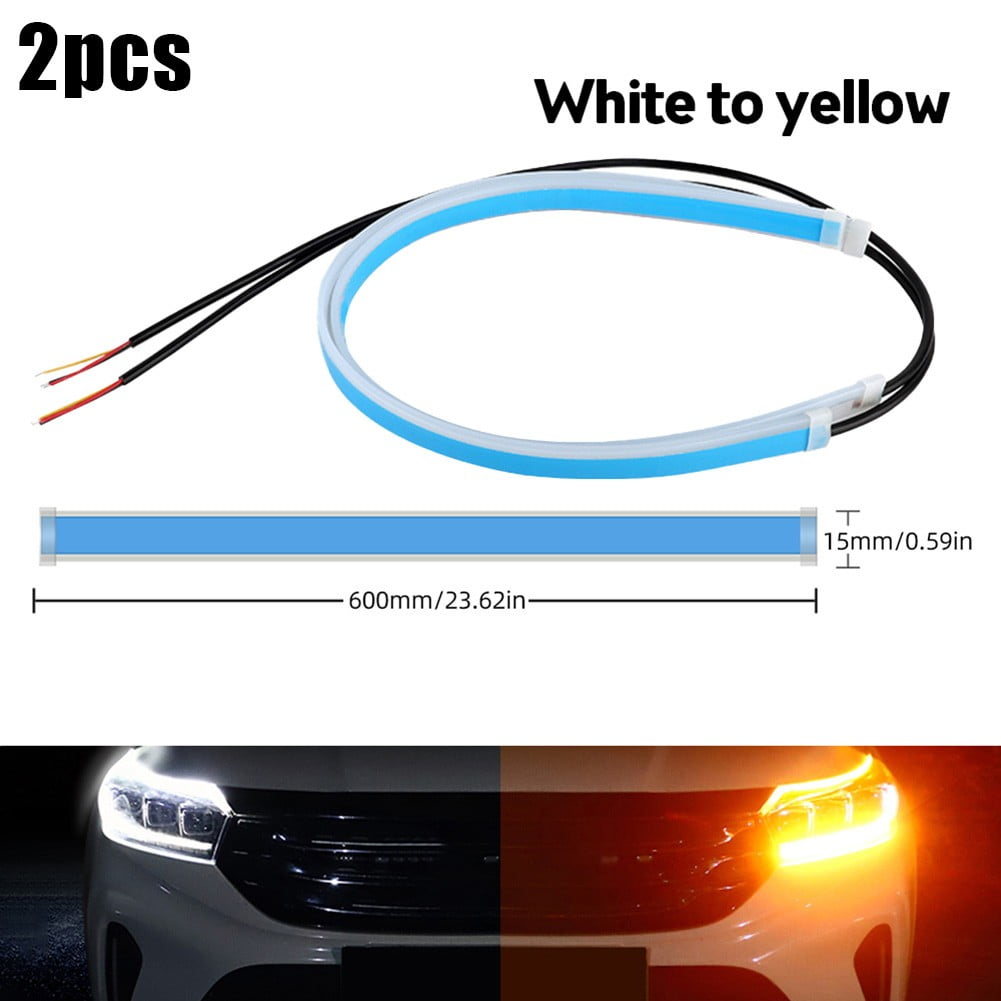 ZHIMAO 2pcs 12V LED for DRL Car Daytime Running Light Strip Headlight ...