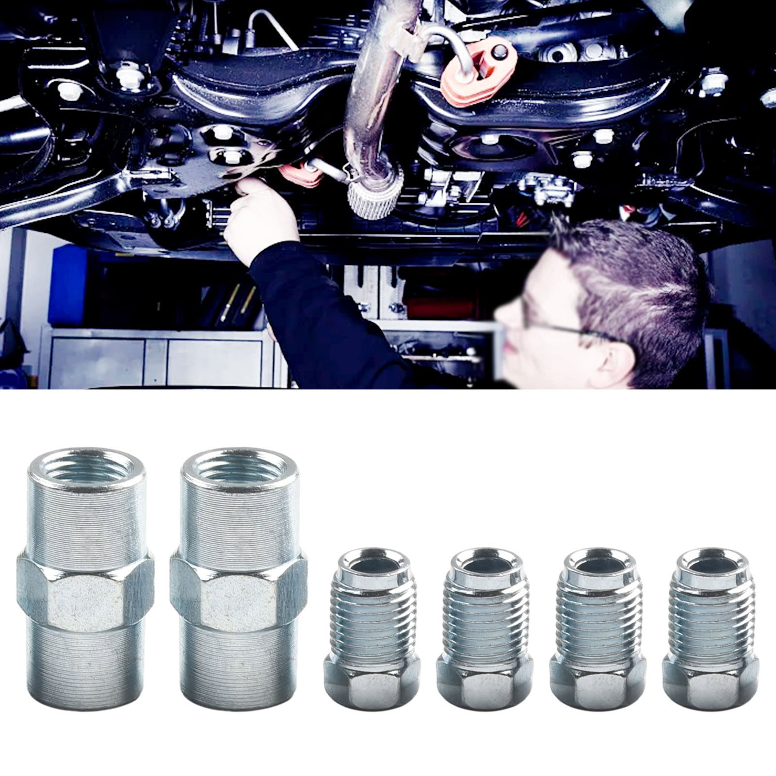ZHIMAO 6pcs/set Brake Line Union Fittings Car Brake Pipe Joint Brake ...
