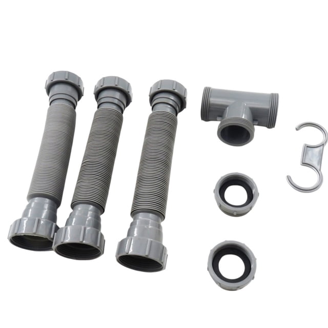 ZHIMAO Adjustable Double Sink Drain Kit: Flexible 1-1/2 & 1-1/4 Inch P ...