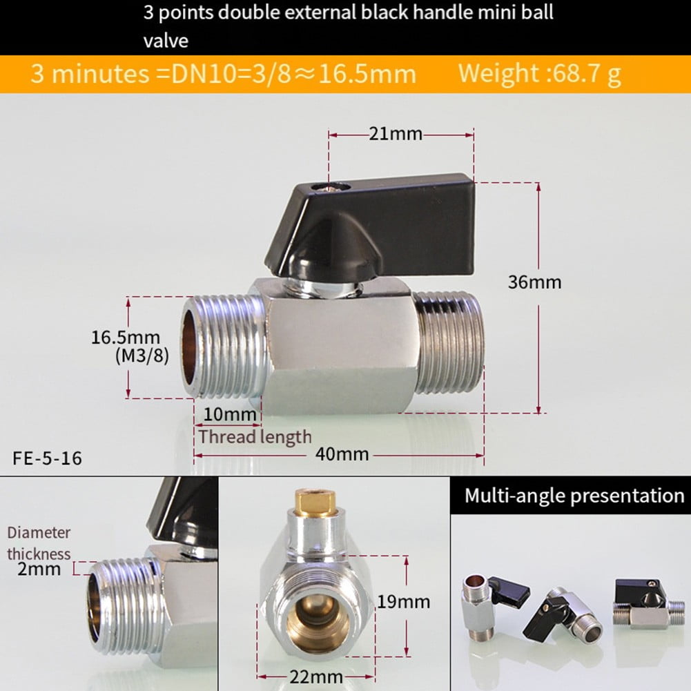 ZHIMAO Ball valve inner and outer thread valve switch small ball valve ...