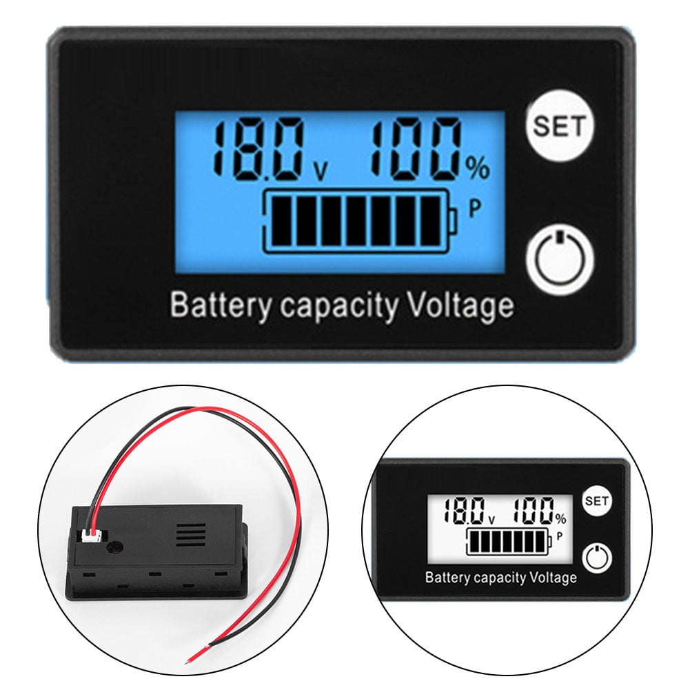 ZHIMAO Capacity Voltage Meter Battery Indicator DC 8-100V Battery ...