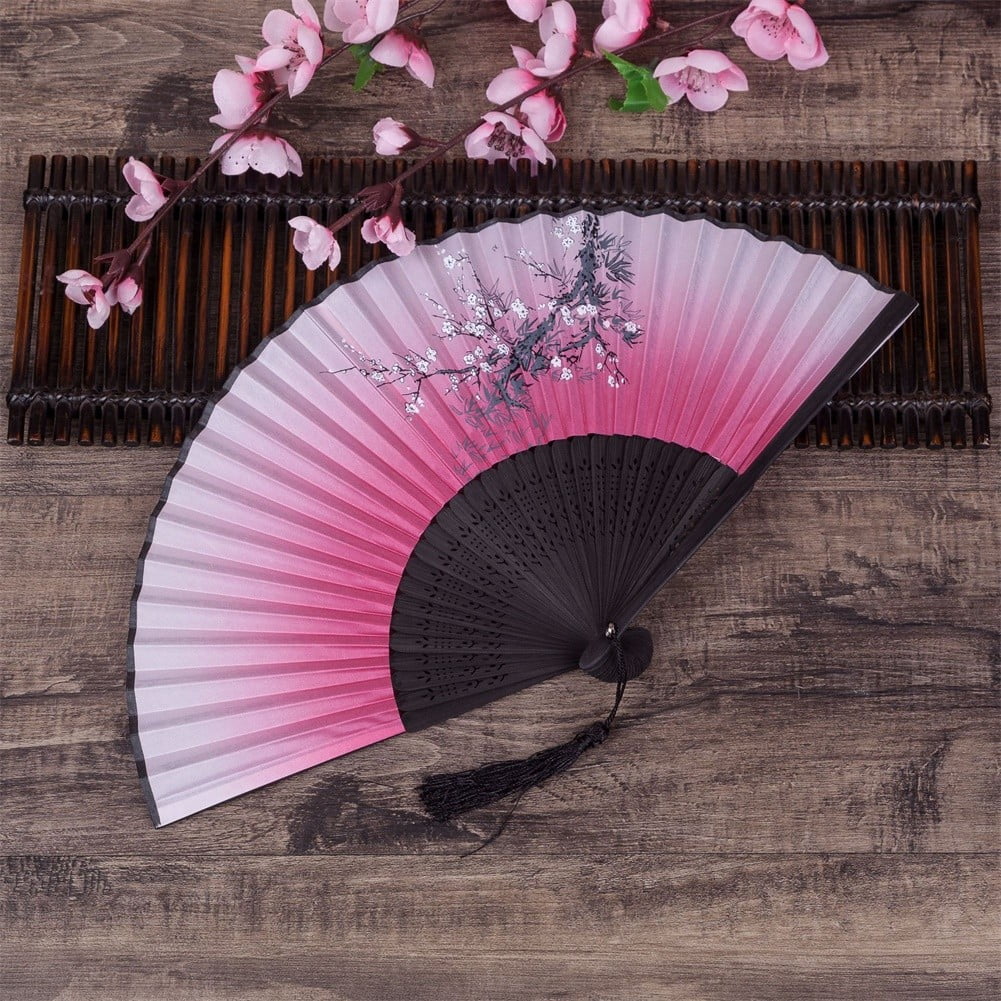 ZHIMAO Cherry Blossom Fans Asian Reception Delicate Folding Vintage ...