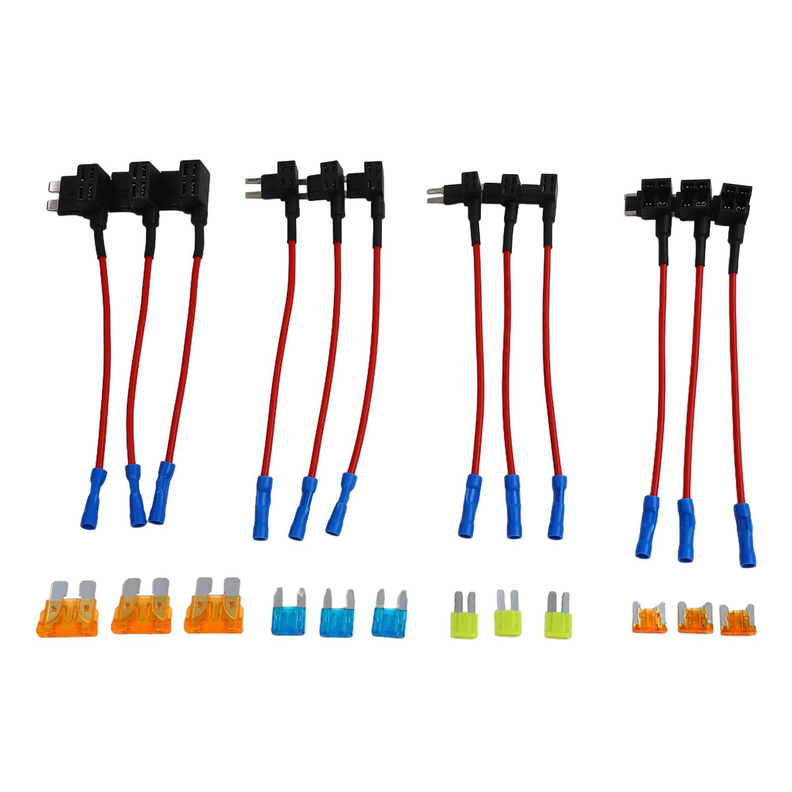 ZHIMAO Fuse Taps Set 4 Types Fuses Circuit Adapter and Fuse Kit for ...