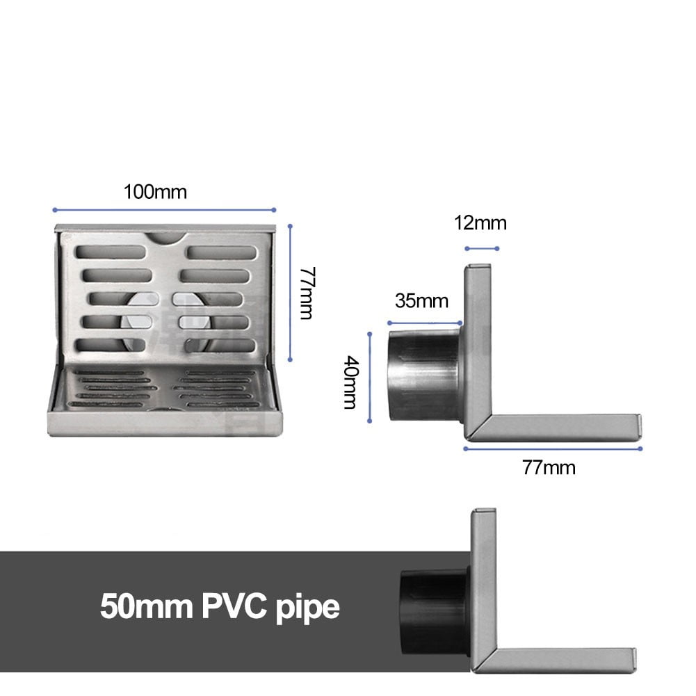 ZHIMAO Stainless Steel Floor Drain L Shape Wall Side Floor Drain ...