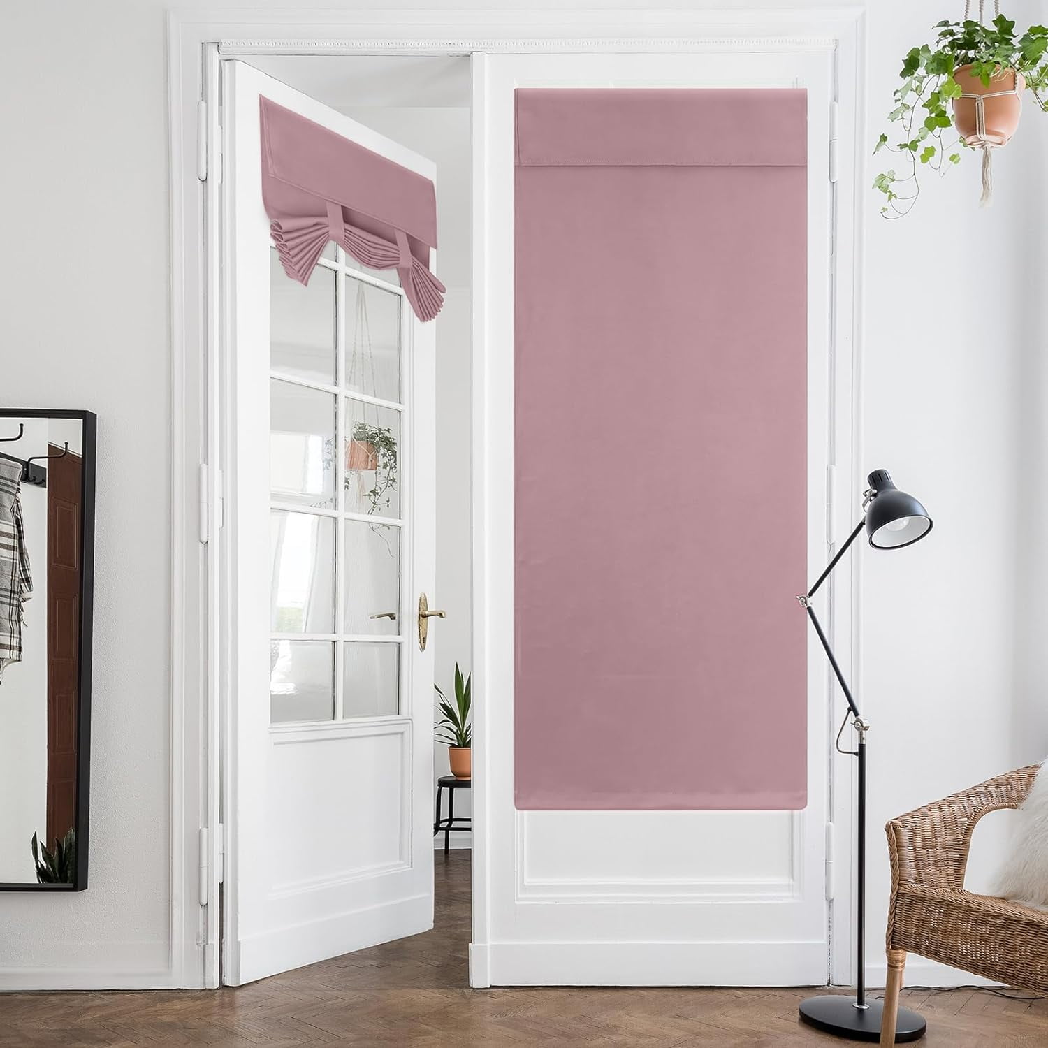 ZHIMEI-Mauve French Door Curtain, Privacy Door Curtains for Door Window ...
