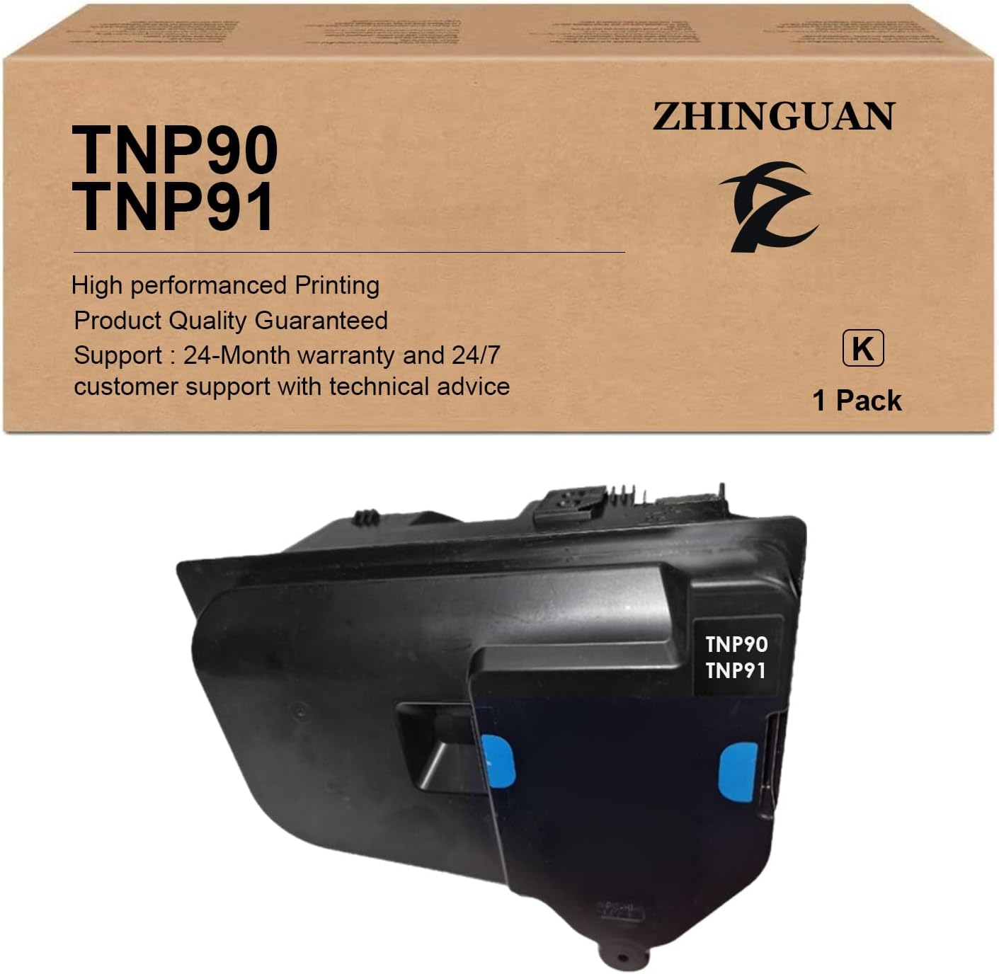 ZHINGUAN Compatible TNP-90 TNP-91 TNP90 TNP91 Toner Cartridge ACTD030 Black Work for Konica ...