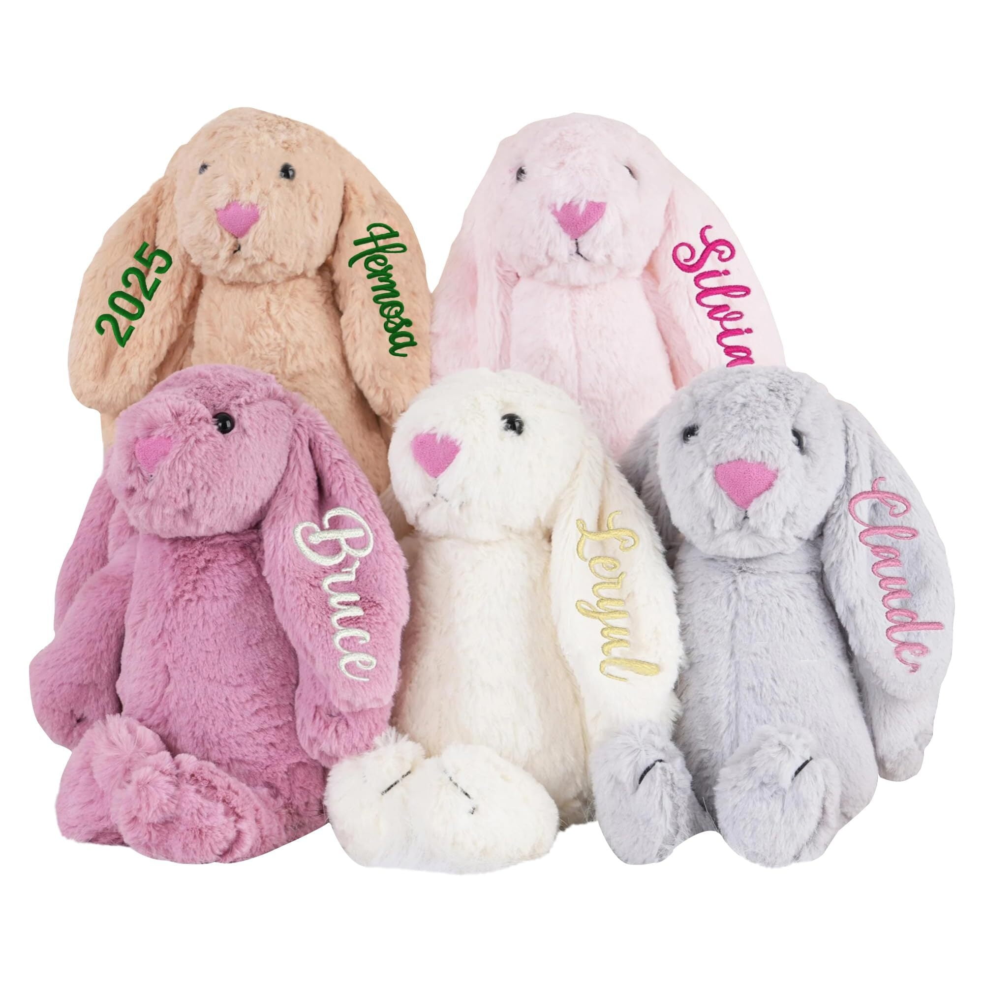 ZHIS Custom Easter Bunny Custom Bunny Stuffed Animals With Child's Name ...