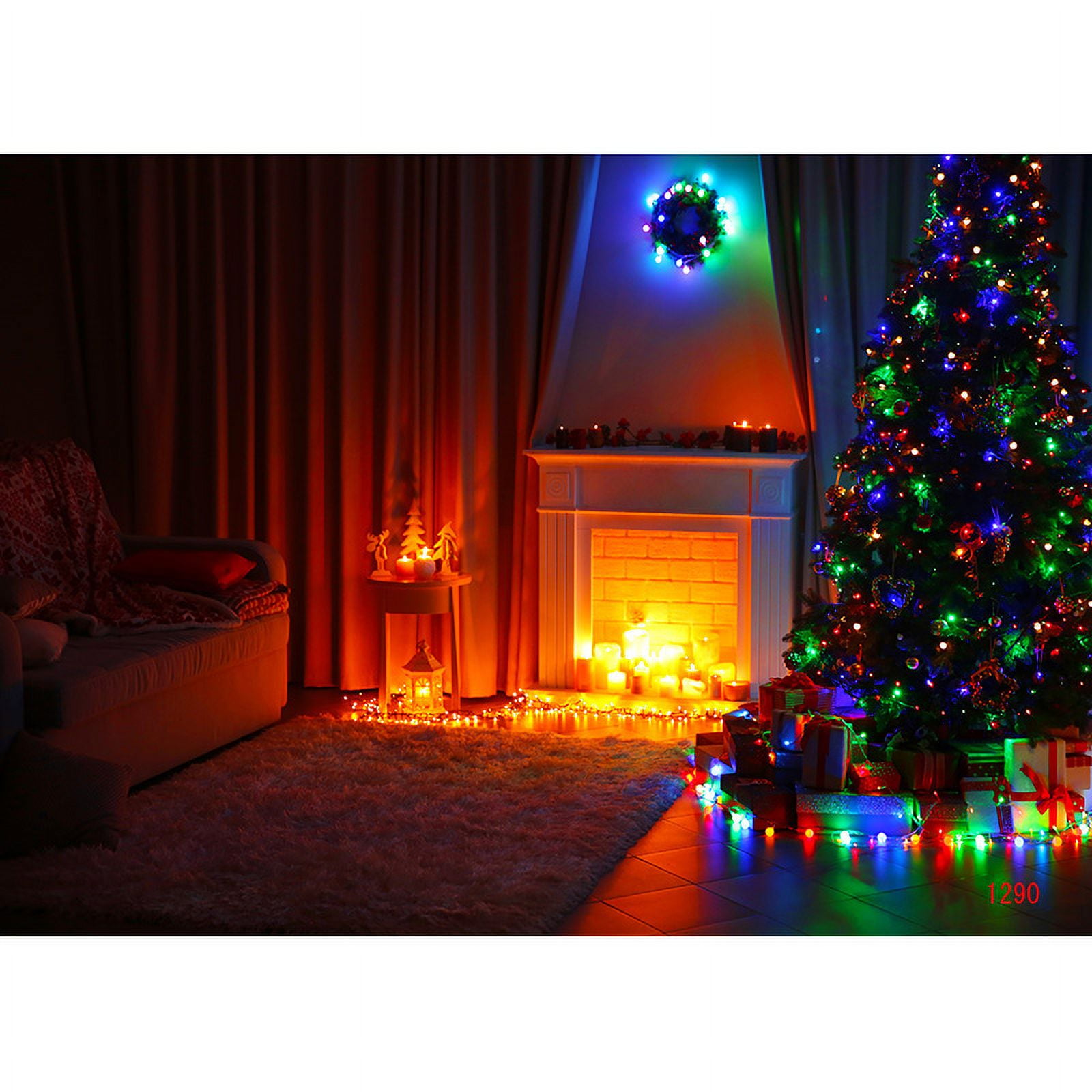 ZHISUXI Christmas Day Fireplace Photography Backdrops New Year Candy ...