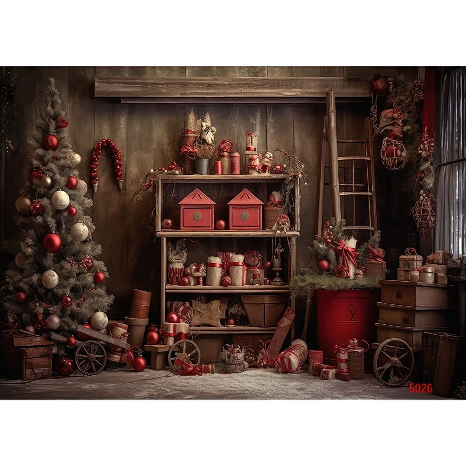 ZHISUXI Christmas Day Fireplace Photography Backdrops New Year Candy ...
