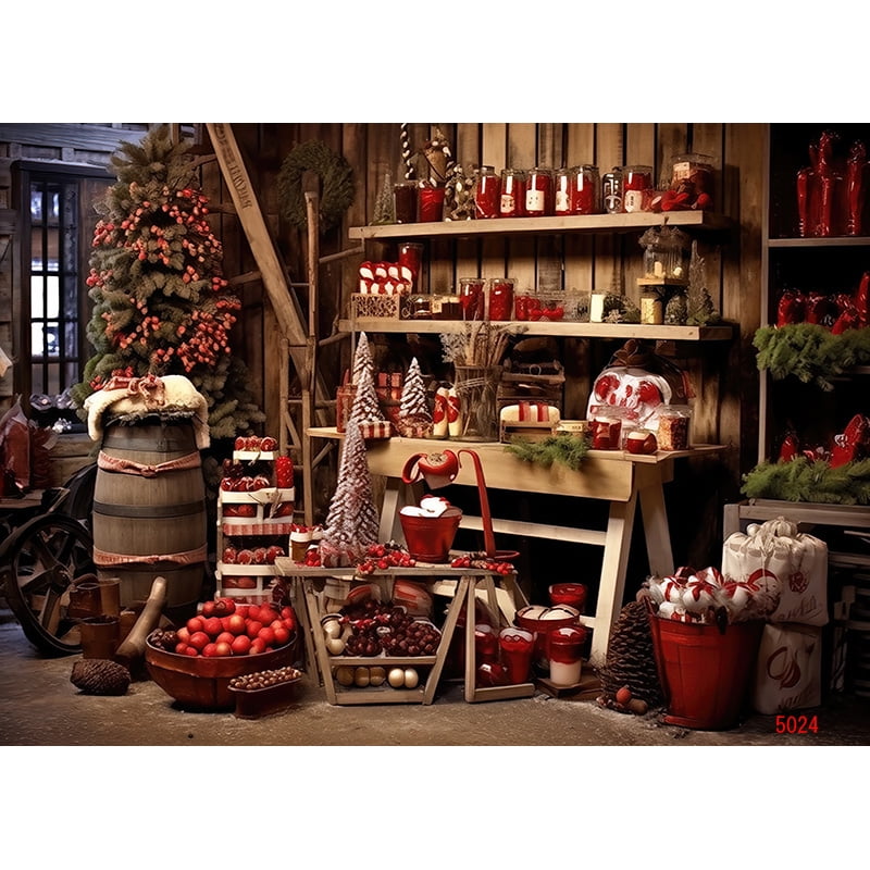 ZHISUXI Christmas Day Fireplace Photography Backdrops New Year Candy ...